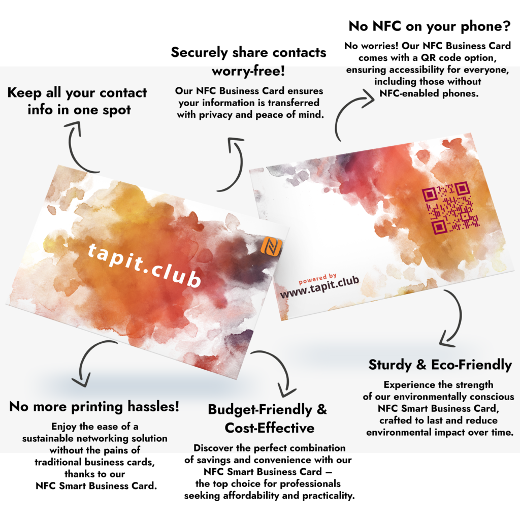 Orange Splash - NFC Smart Business Card - Tapit.Club